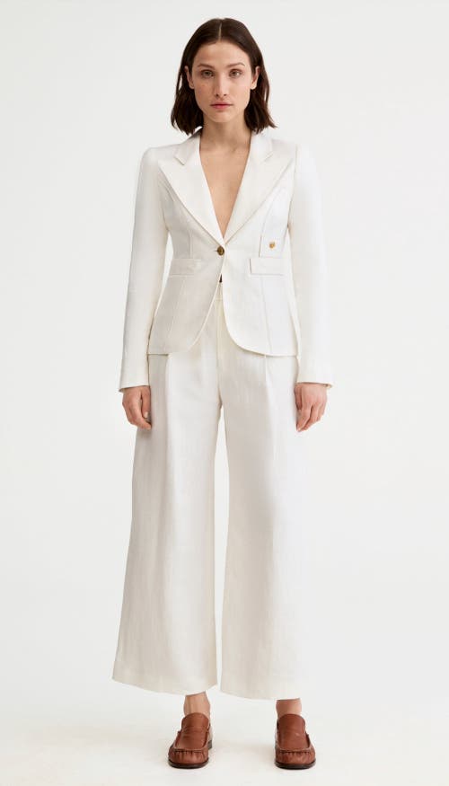 SMYTHE Smythe Linen Cropped Pleated Trousers
